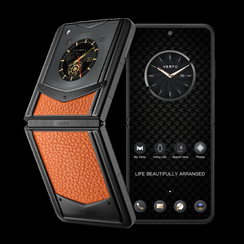 VERTU IRONFLIP PRE - ORDER DAWNING ORANGE CALFSKIN